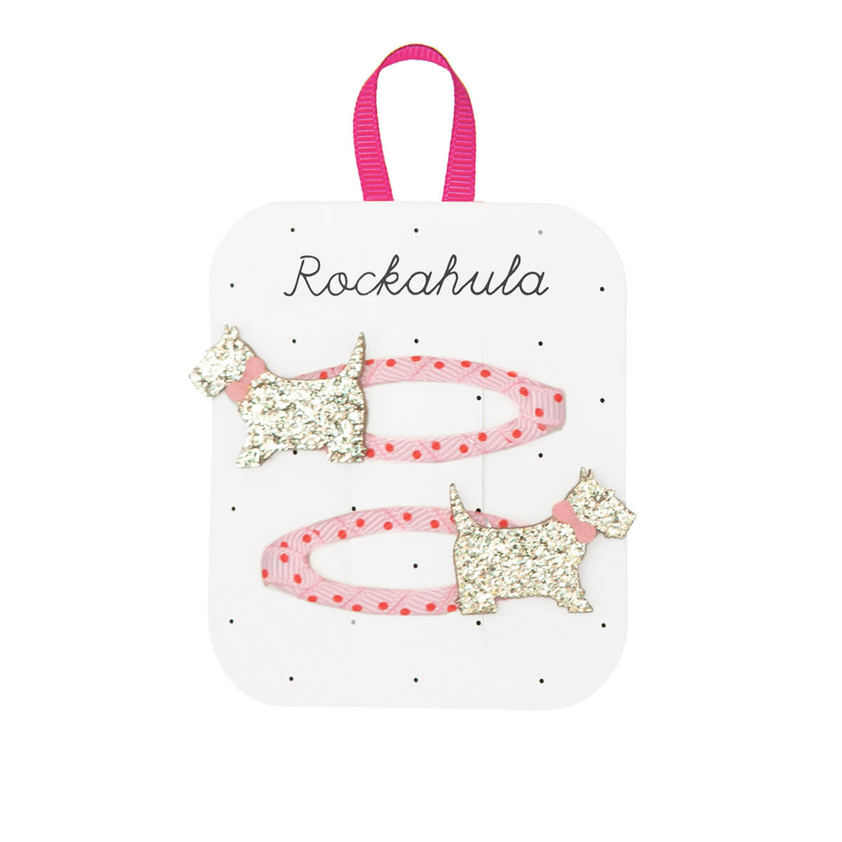 Spotty Scottie Dog Hair Clips by Rockahula – Junior Edition