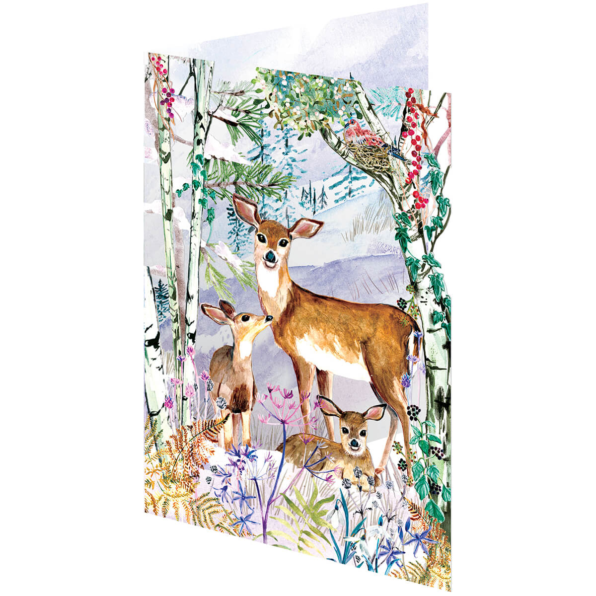 Wild Winter's Song Deer Laser Cut Christmas Greetings Card By Roger La ...
