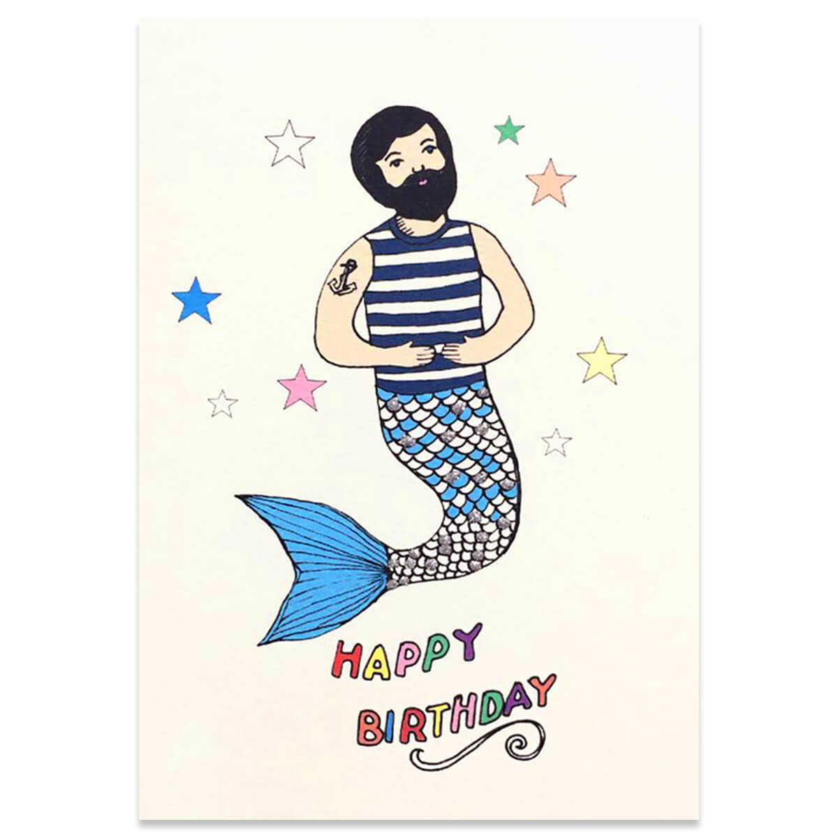 Merman Birthday Greetings Card by Rosie Wonders – Junior Edition