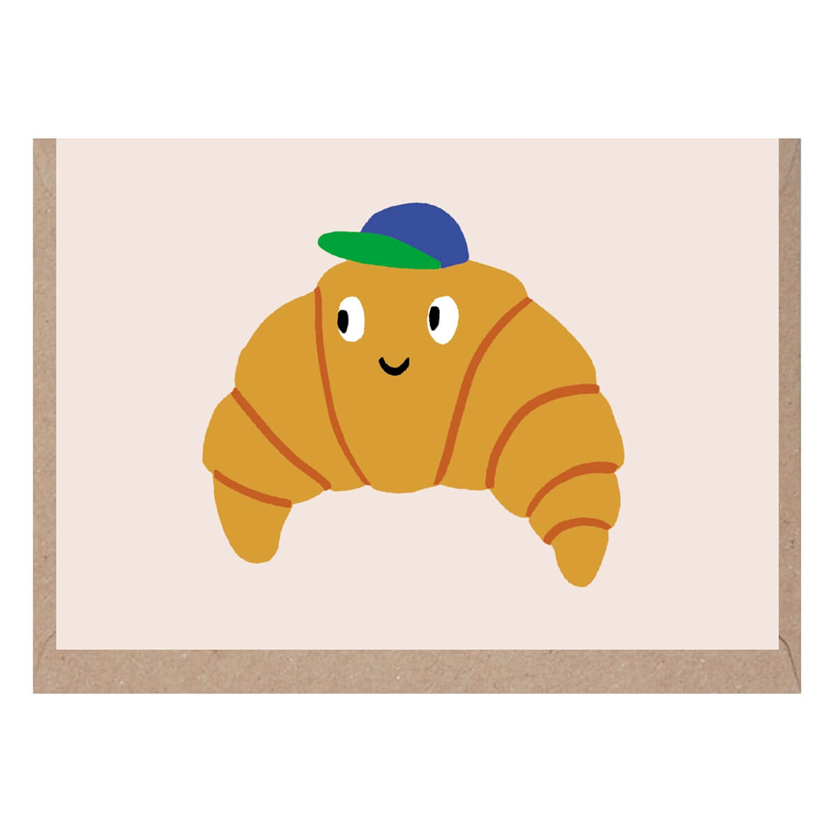 Cute Croissant Mini Greetings Card by Rumble Cards – Junior Edition