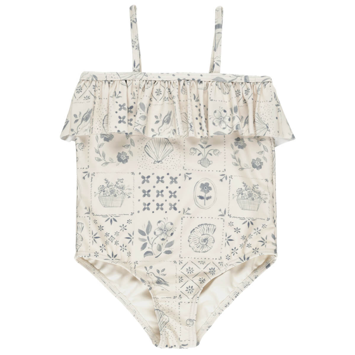 Ruffle One-Piece Swimsuit in Tile by Rylee & Cru – Junior Edition