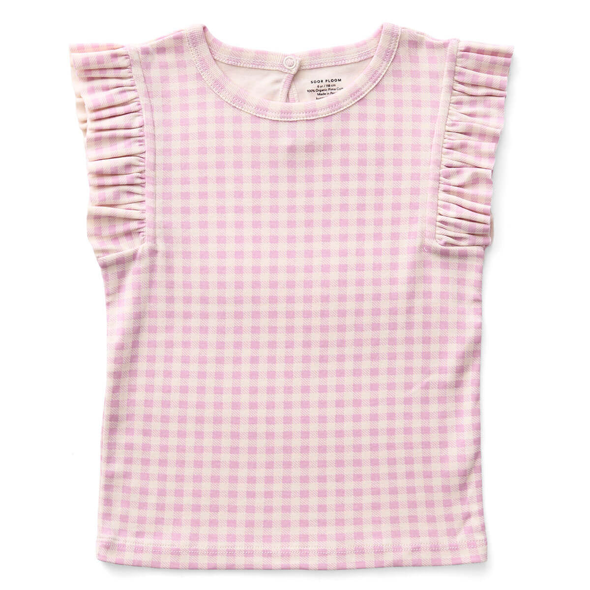 Frill Tee in Gingham Print Bubble by Soor Ploom – Junior Edition