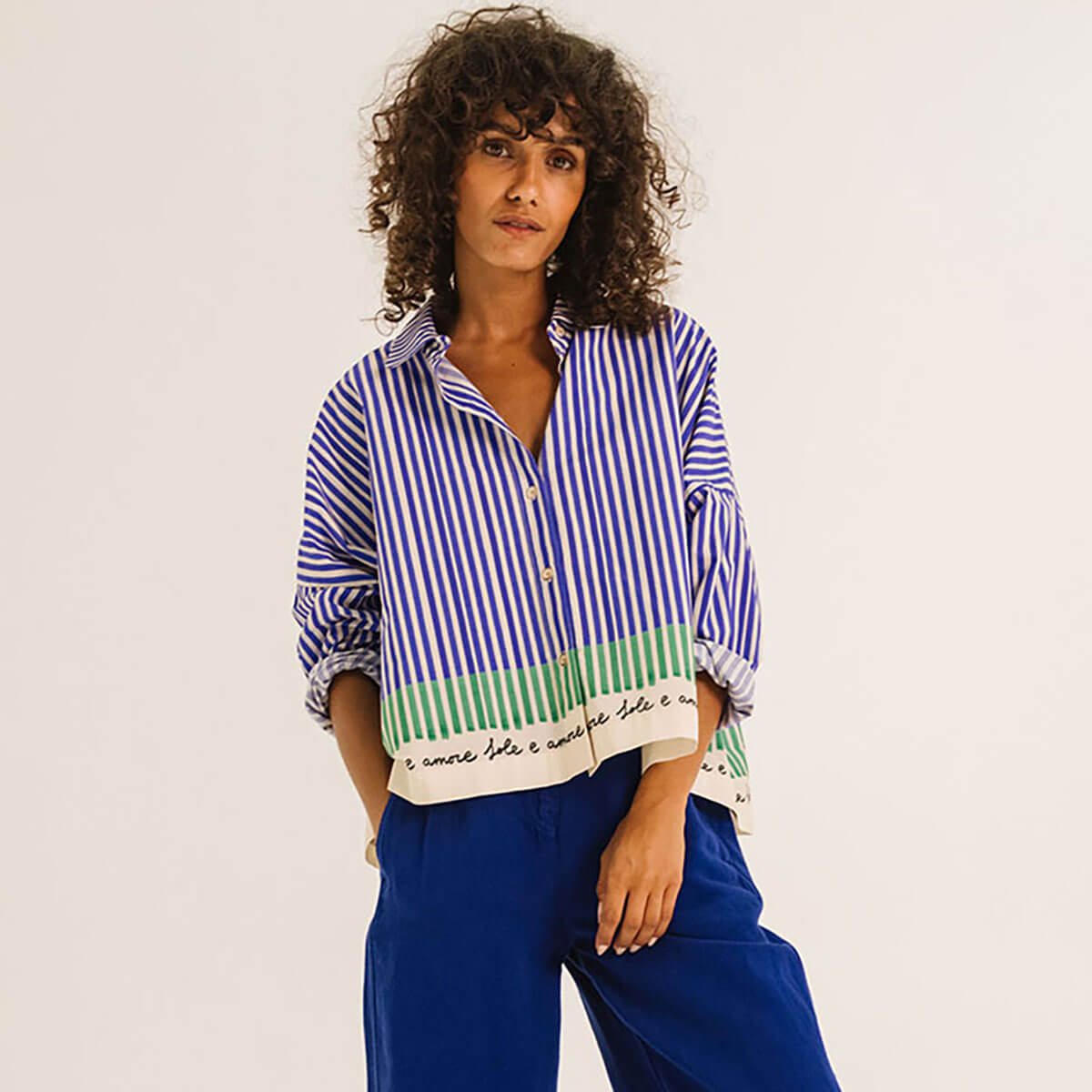 Wood Amore Shirt in Blue by Tinsels – Junior Edition
