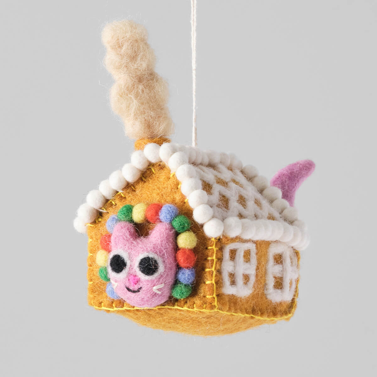 Gretel Cat In Gingerbread House Felt Decoration by Wrap – Junior Edition