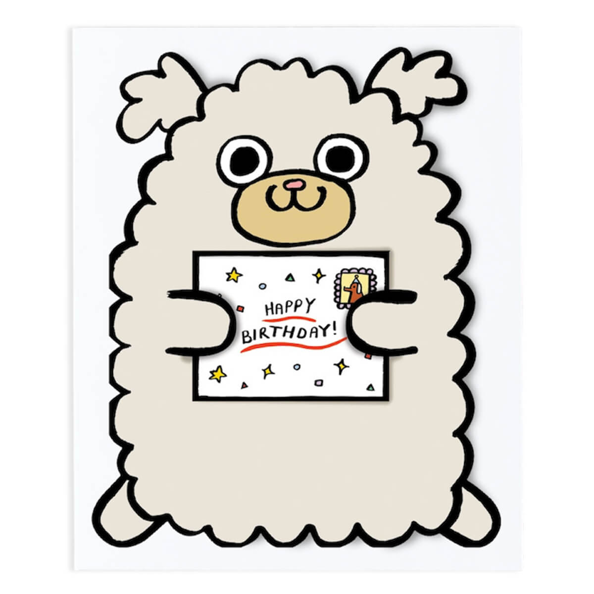 Dog With Mini Card Die Cut Birthday Greetings Card by Alice Bowsher fo ...