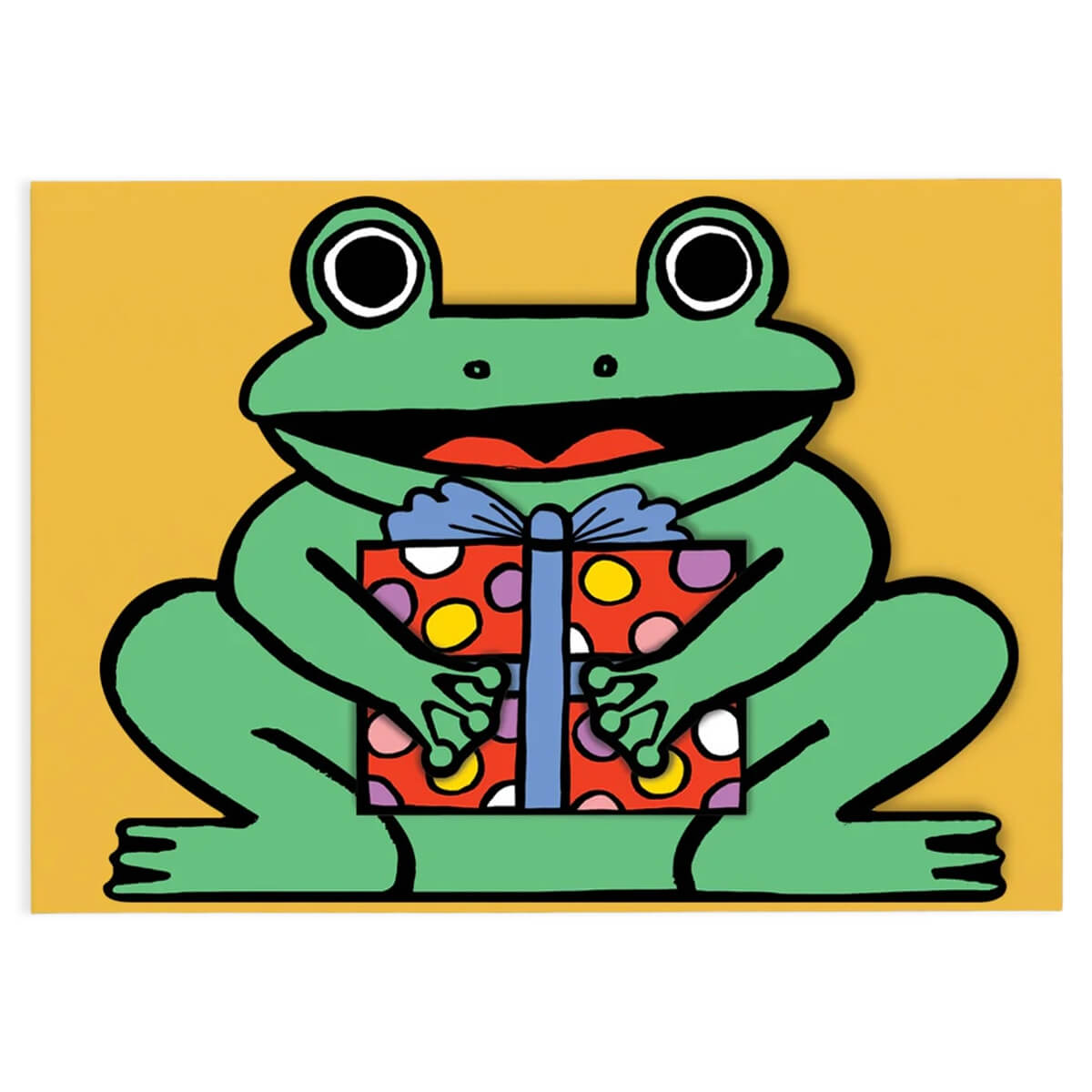 Frog With Mini Card Die Cut Birthday Greetings Card by Alice Bowsher f ...