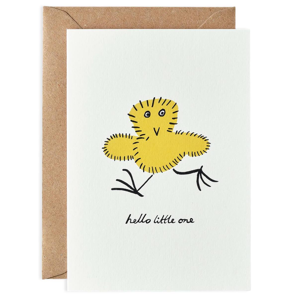 Welcome Little One Chick Embossed Greetings Card by Molly Fairhurst fo ...