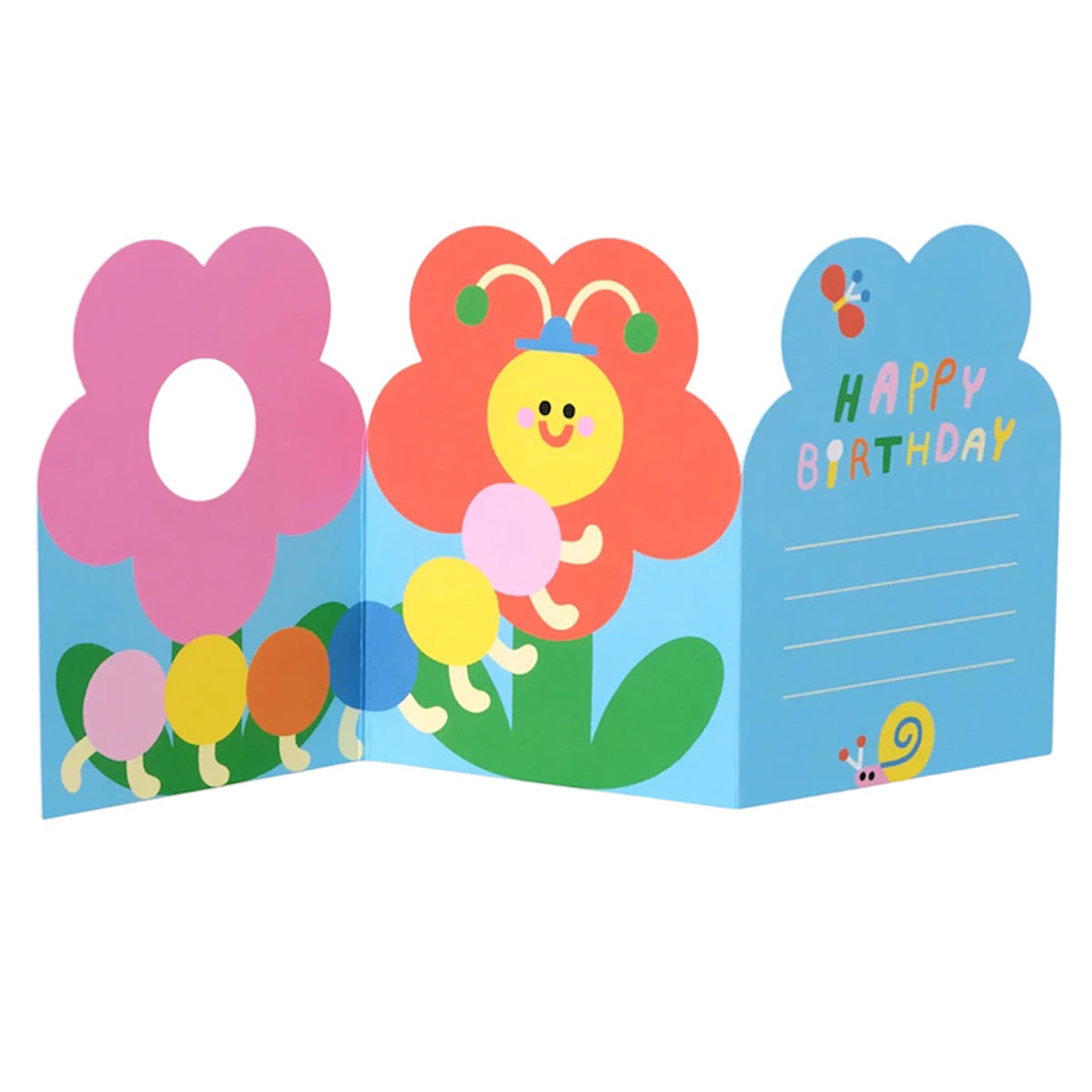Bug & Flower Fold Out Birthday Greetings Card by Susie Hammer for Wrap ...