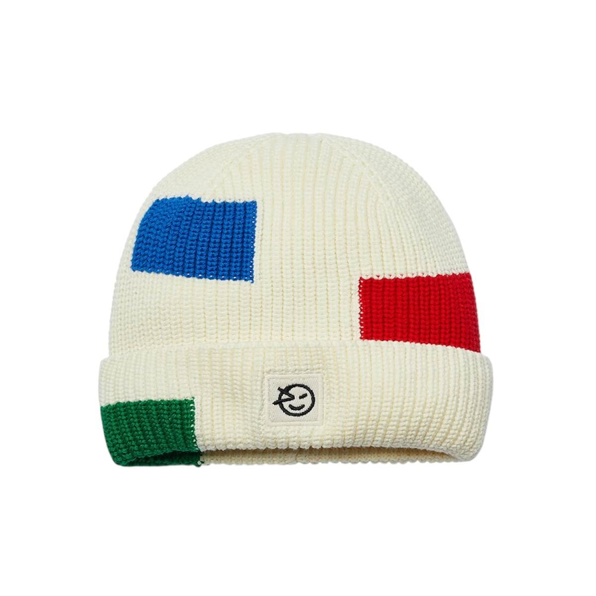 Block Beanie in Ecru Multi by Wynken – Junior Edition