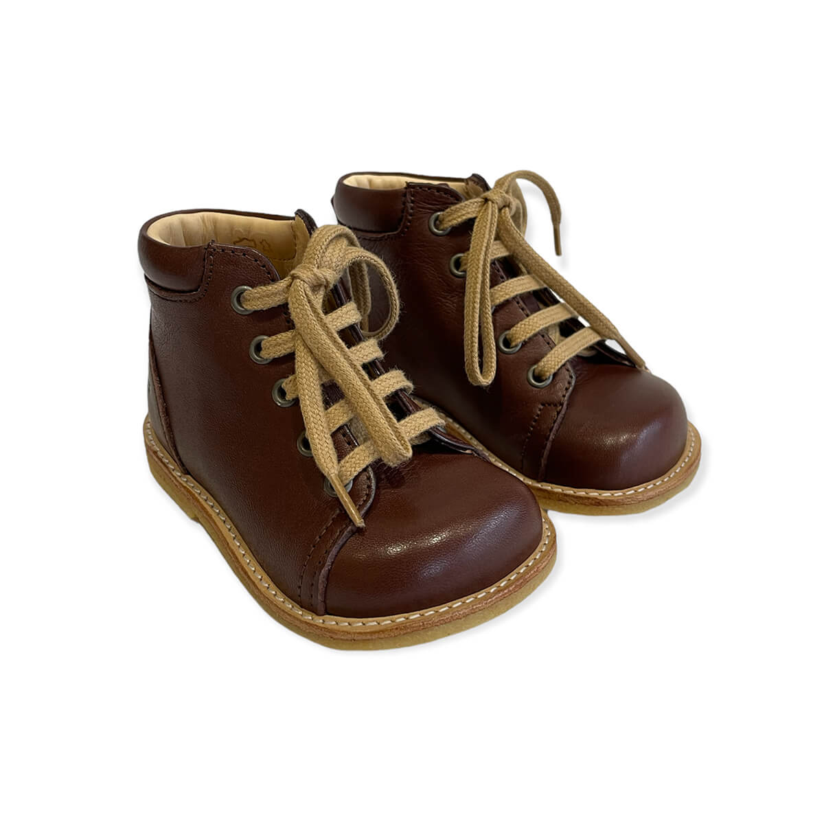 Wide Fit Lace Up Starter Boots in Angulus Brown by Angulus – Junior Edition