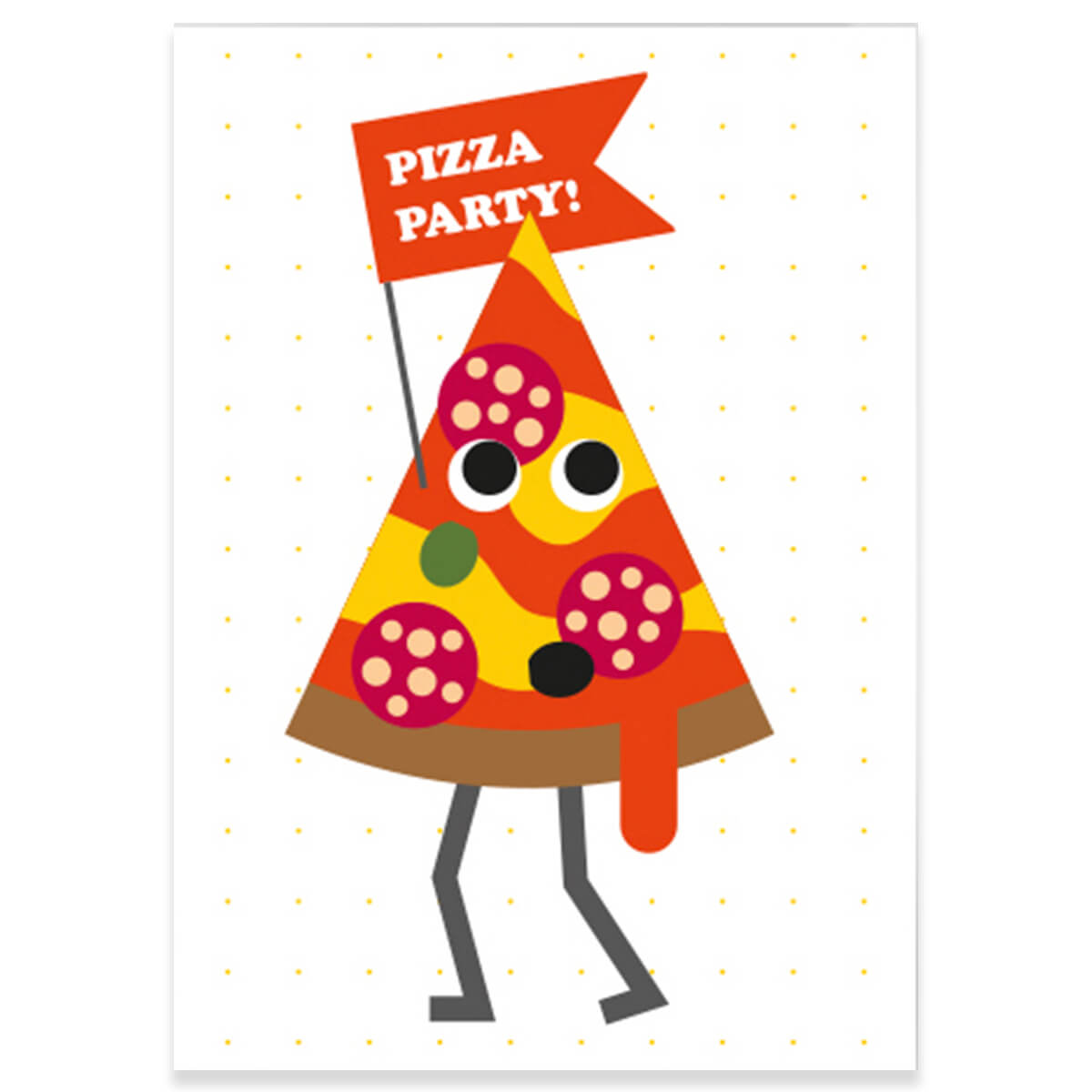 Pizza Guy Greetings Card by Dicky Bird – Junior Edition