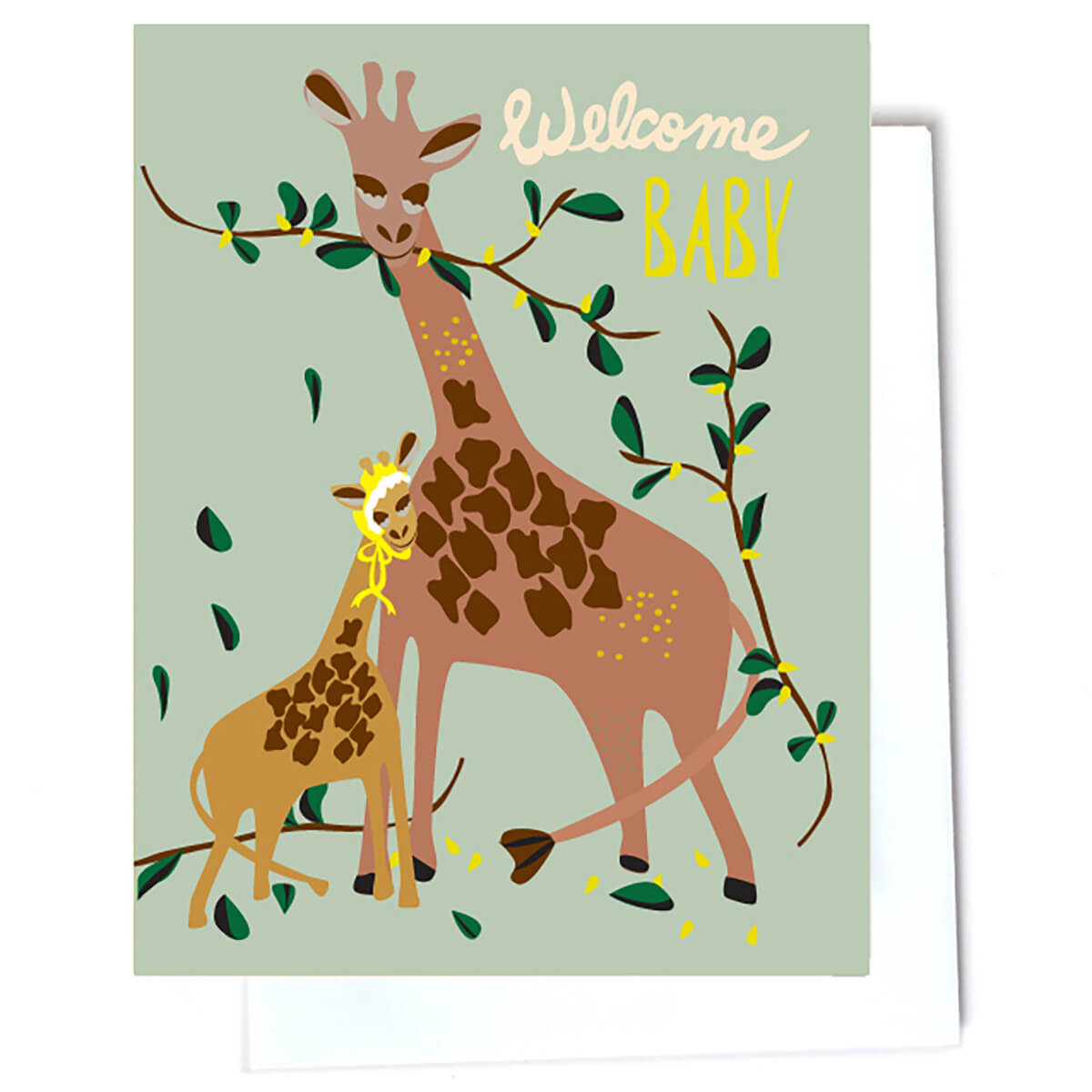 Welcome Baby Giraffe Greetings Card by Elizabeth Grubaugh – Junior Edition