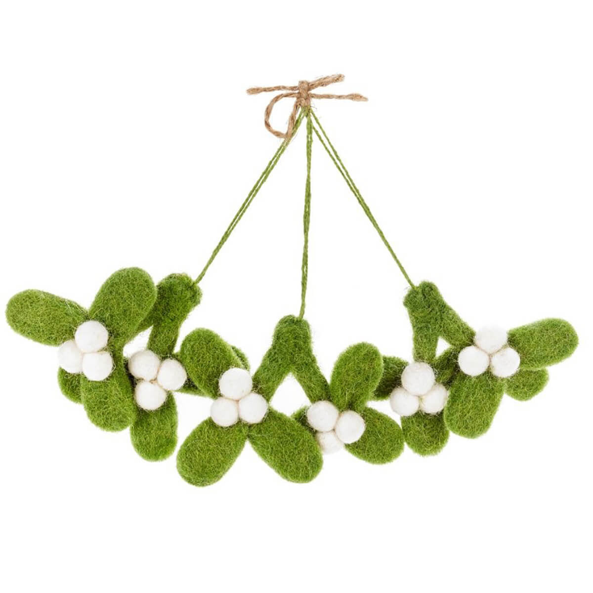 Mini Mistletoe Sprigs Hanging Christmas Decorations by Felt So Good ...