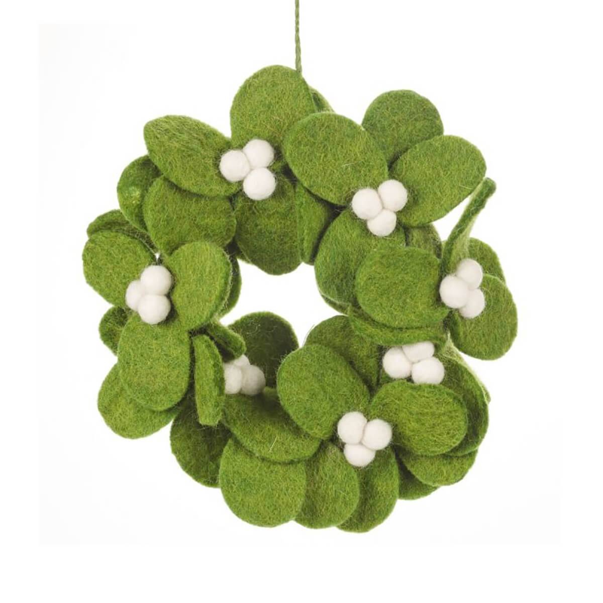Mistletoe Mini Wreath Hanging Christmas Decoration by Felt So Good ...