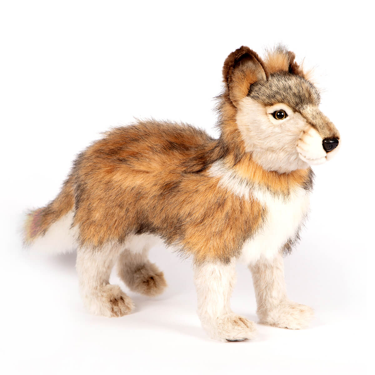 Grey Wolf Cub Standing (44cm) by Hansa – Junior Edition