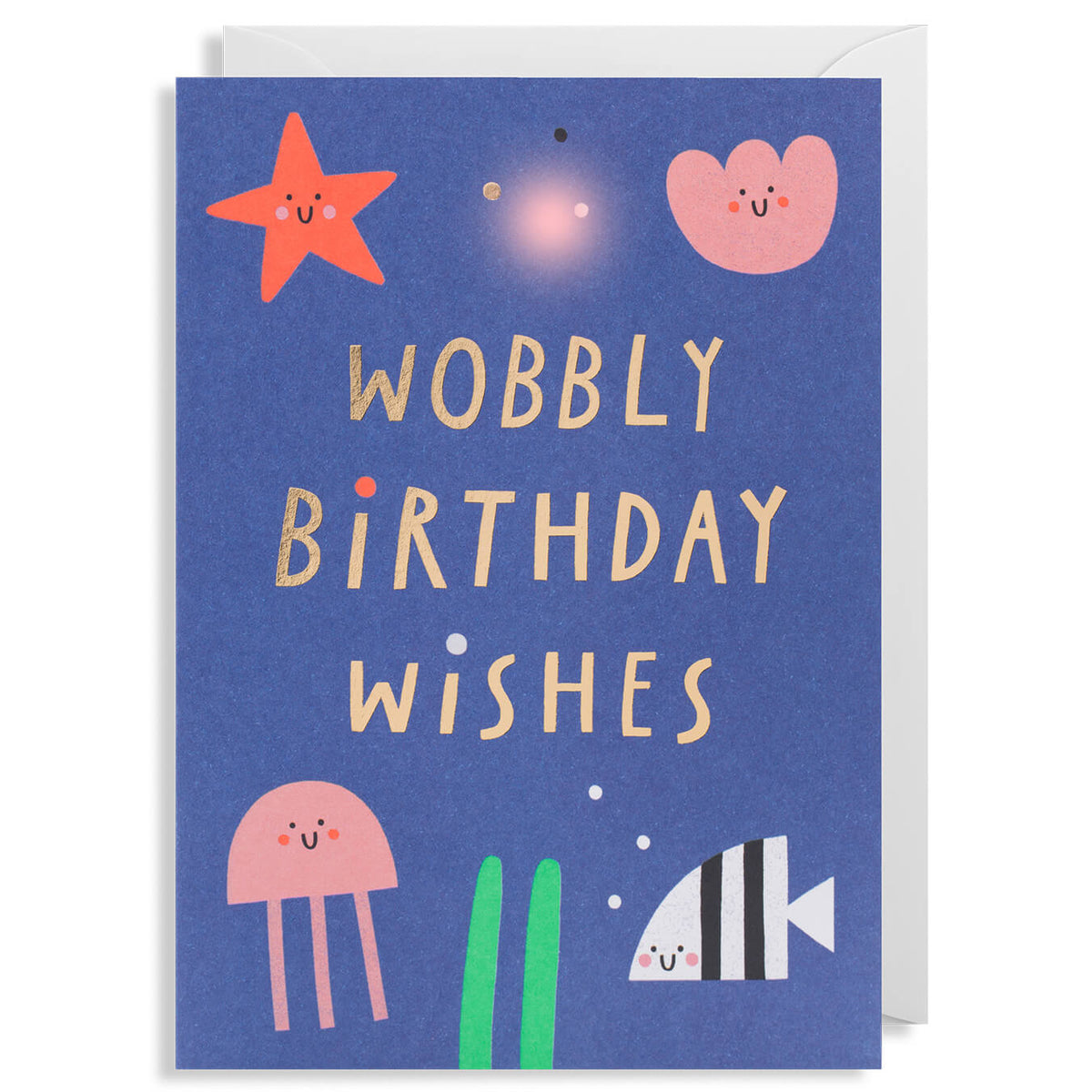 Wobbly Birthday Wishes Greetings Card by Susie Hammer for Lagom Design ...