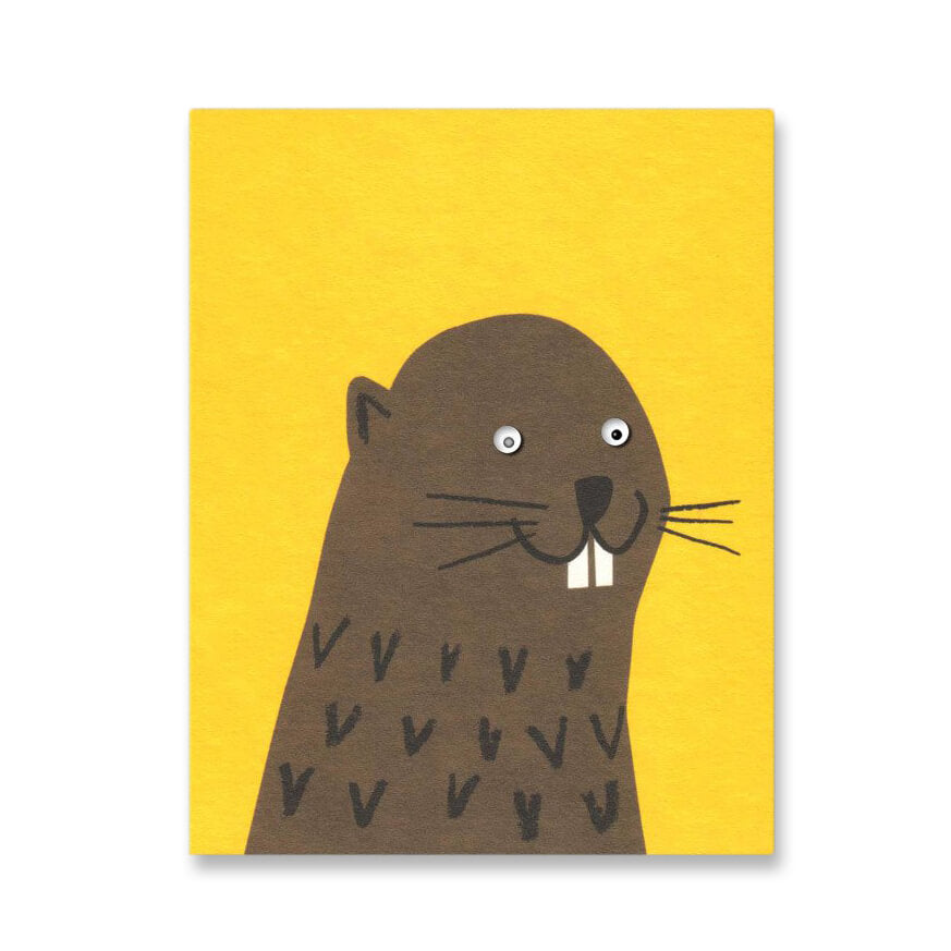 Beaver Mini Greetings Card by Lisa Jones Studio – Junior Edition