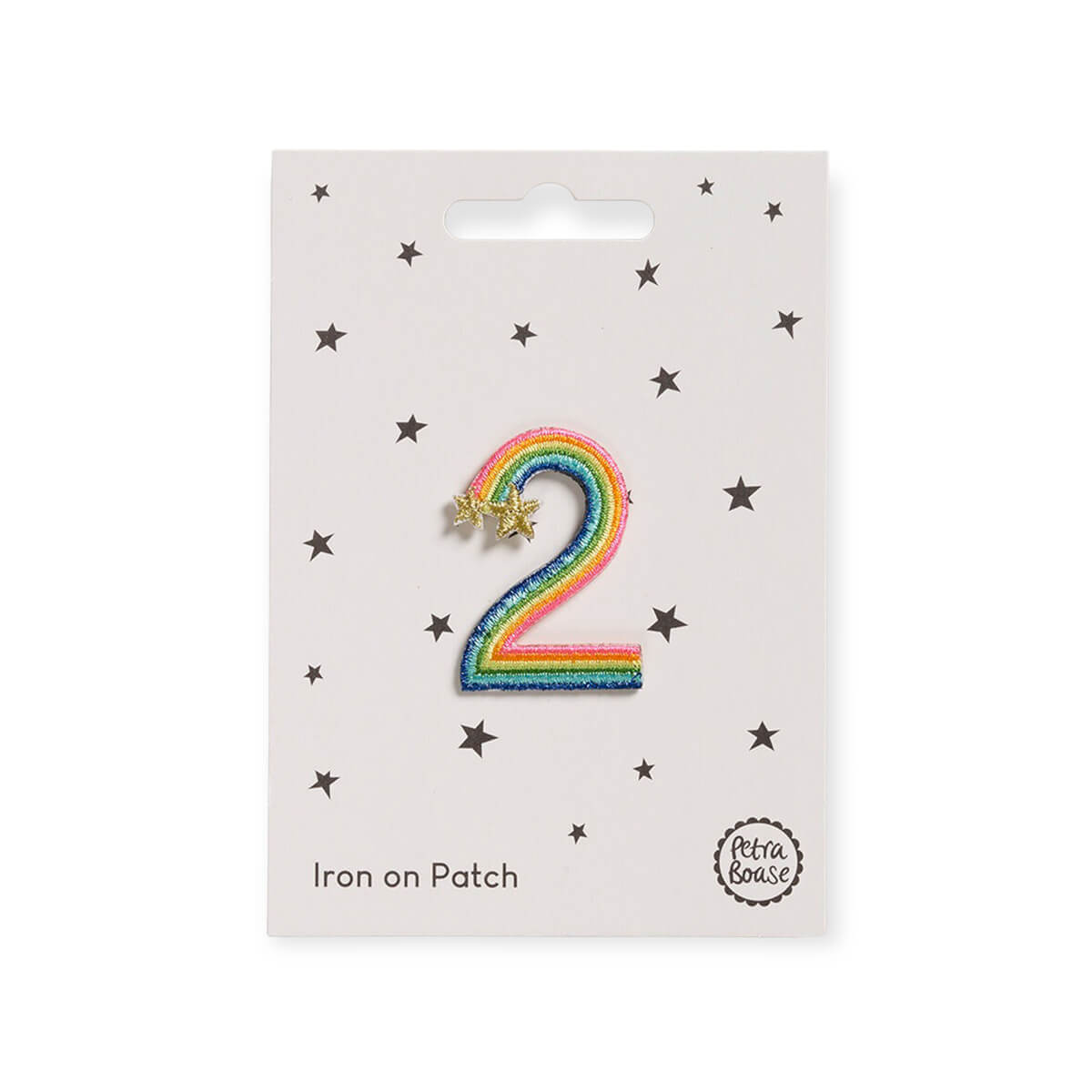 Rainbow Number Two Iron On Patch by Petra Boase – Junior Edition