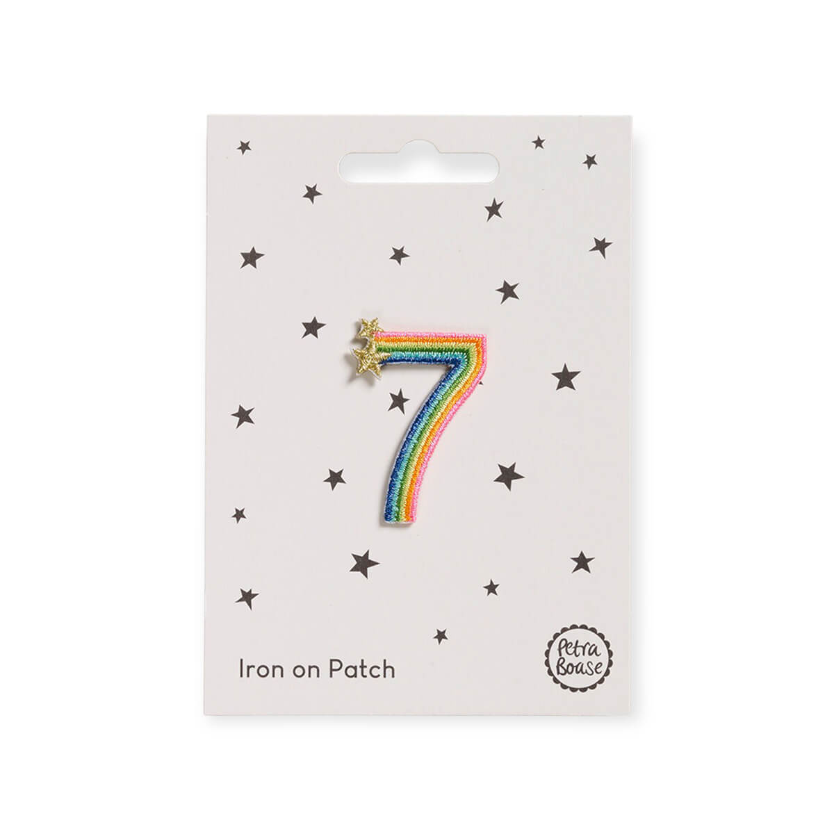 Rainbow Number Seven Iron On Patch by Petra Boase – Junior Edition