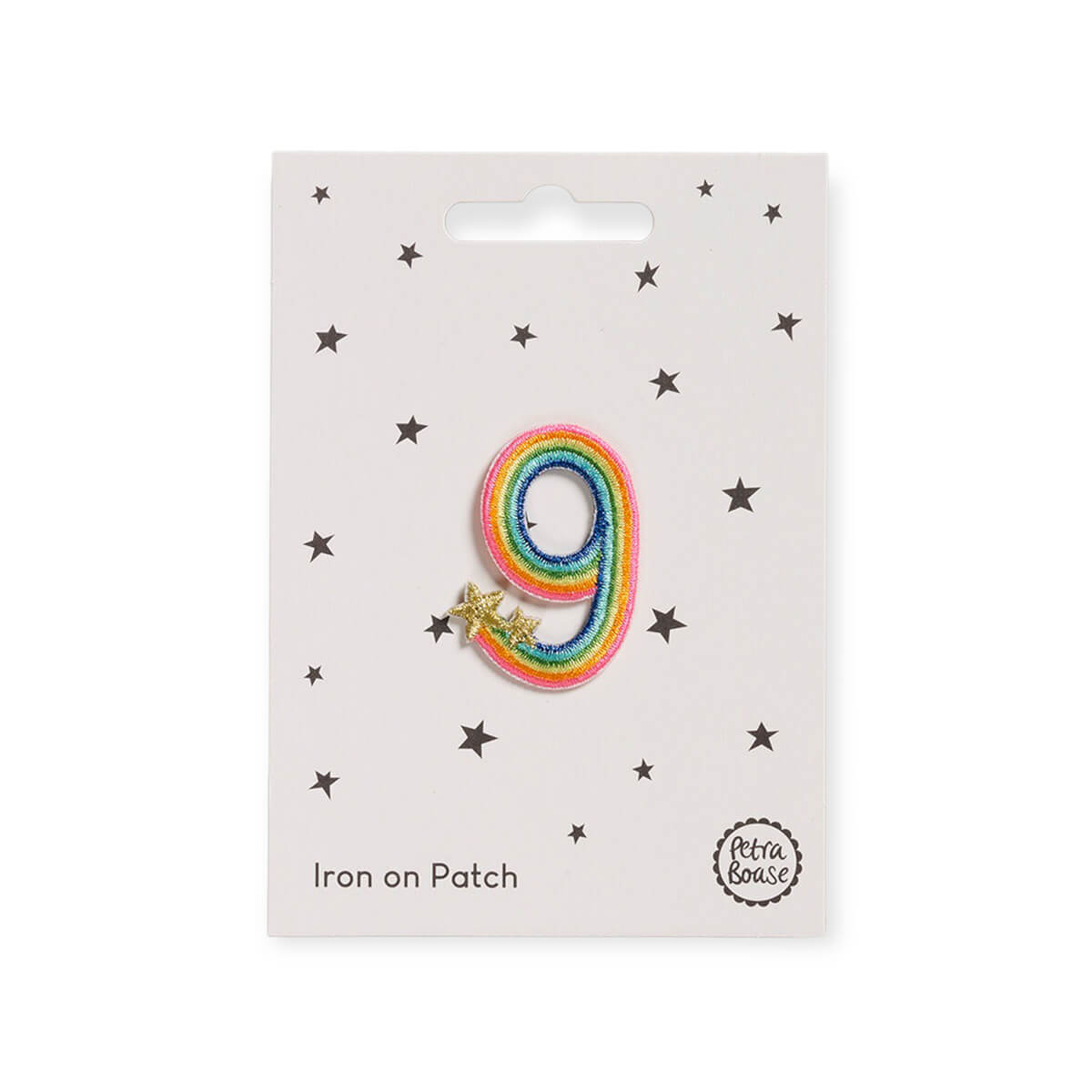Rainbow Number Nine Iron On Patch by Petra Boase – Junior Edition