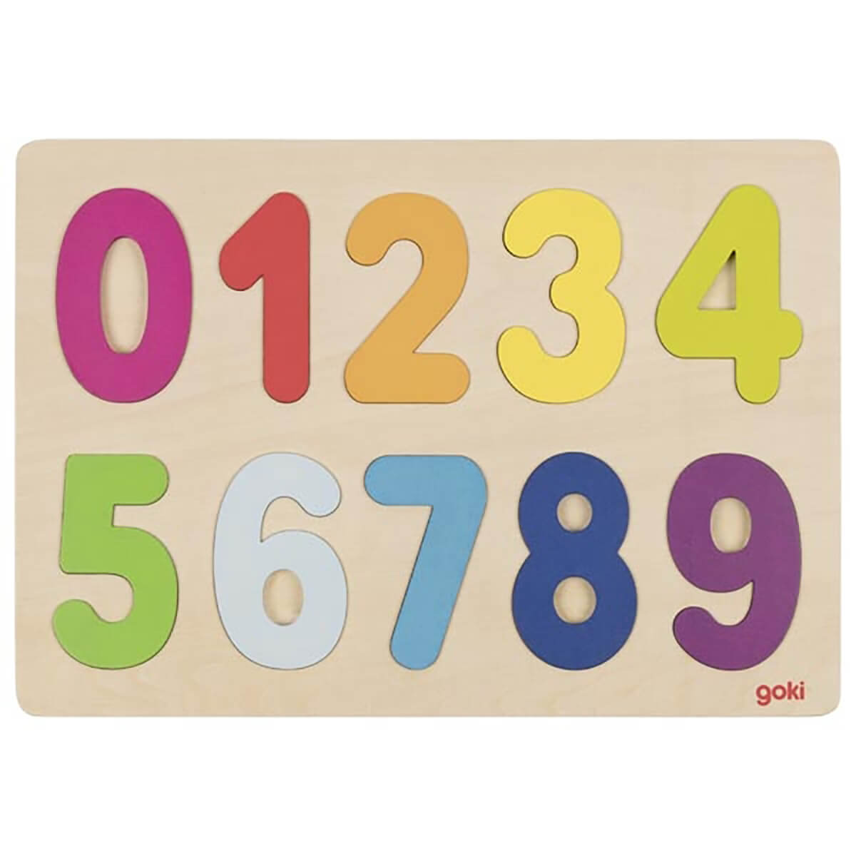 Wooden 0-9 Number Puzzle by Goki – Junior Edition